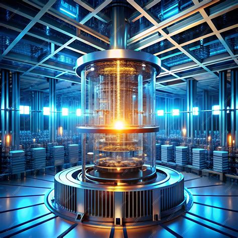 Quantum Computer In A Hightech Laboratory With Floating Algorithms Premium Ai Generated Image