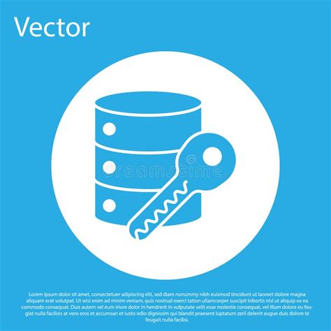 Blue Server Security With Key Icon Isolated On Blue Background Security Safety Protection