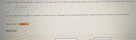 solved using the midpoint rule program in appendix e ﻿how