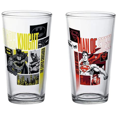 Set 4 Vasos De Vidrio Geek Industry Dc