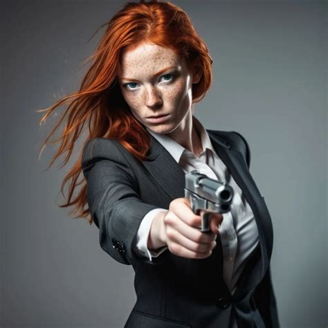 A Slender Young Woman With Wild Red Hair And Lots Of