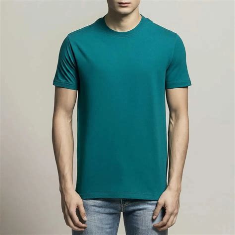Shop Plain Teal T Shirt Afraz