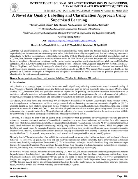 Pdf A Novel Air Quality Labelling And Classification Approach Using