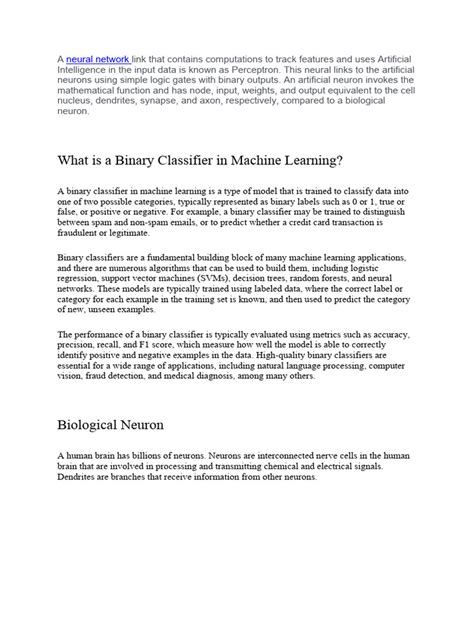 perceptron implementation pdf machine learning neuron