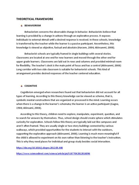 Theoretical Framework Behaviorism Pdf Constructivism Philosophy