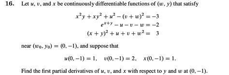 Solved Let U V And X Be Continuously Differentiable Chegg Com