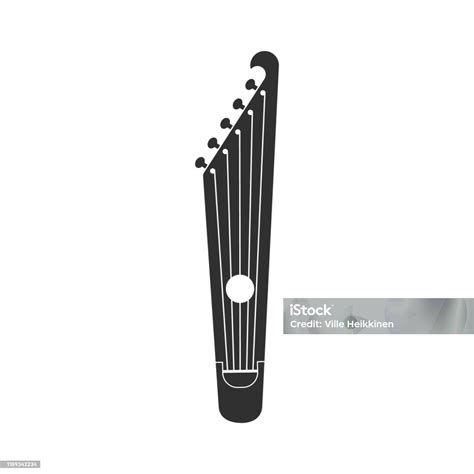 칸텔레 또는 카넬은 핀란드전통현악기입니다 벡터 일러스트 아이콘 모양입니다 핀란드 민속 음악 악기 로고 기호 기호입니다 흰색 배경에 격리 0명에 대한 스톡 벡터 아트 및 기타