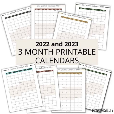 3 Month Calendar 2023 Printable Printable And Enjoyable Learning