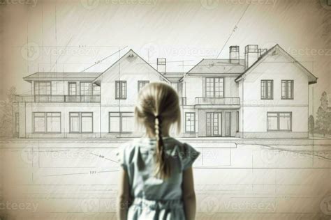 Architect House Plan Girl Generate AI Stock Photo At Vecteezy