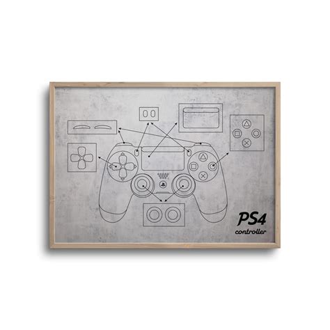 Gamer Blueprint Lys Baggrund Ps4 Controller