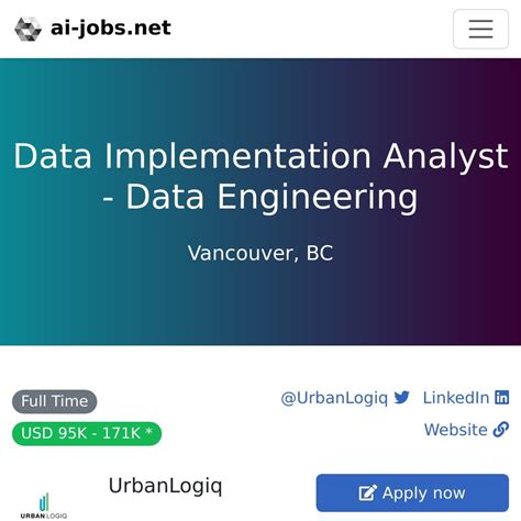 Hiring Data Implementation Analyst Data Engineering In Vancouver Bc Raimljobs