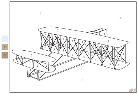 Wright Flyer Color By Number Coloring Page Free Printable Coloring Pages