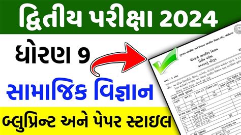 Std 9 Social Science Second Exam Blueprint 2024 Dhoran 9 Ss
