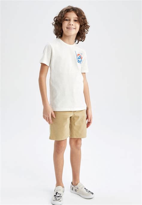 Defacto Regular Fit T Shirt Print Ecru Beige Zalando De