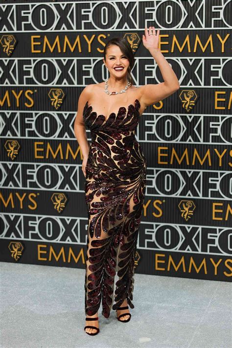 Selena Gomez's Black Cherry Nails Perfectly Matched Her Sheer Emmys Gown