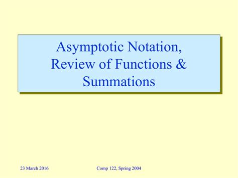 asymptotic notation functions and summations
