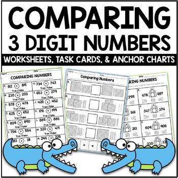 Comparing Digit Numbers Greater Than Less Than Worksheets TPT
