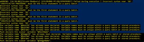 Incorrect Syntax Near Go · Issue 123 · Dataplatdbaclone · Github