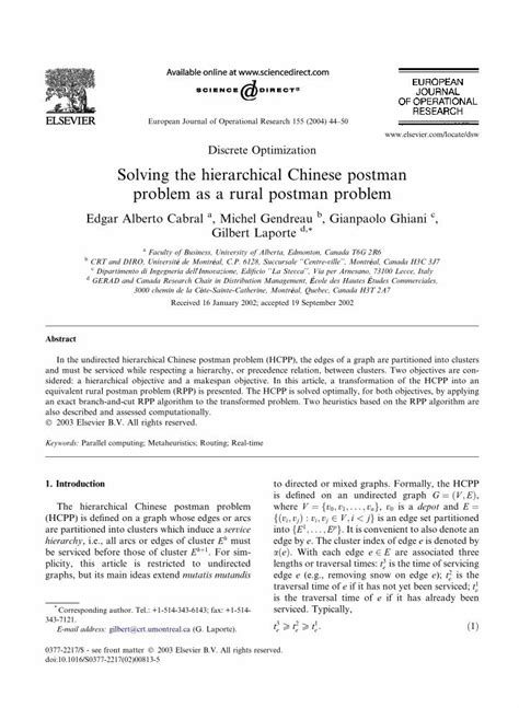 solving the hierarchical chinese postman problem as a rural postman