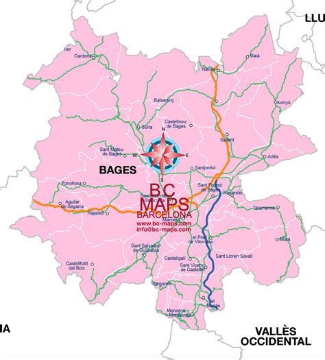 Mapa Vectorial De La Comarca Del Bages Illustrator Eps Ai
