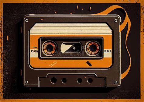 Vintage Cassette Tape Illustration Featuring A Stylish And Retro Design