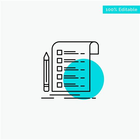 File Report Invoice Card Checklist Turquoise Highlight Circle Point Vector Icon 18004557 Vector
