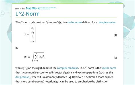 l 2 norm from wolfram mathworld