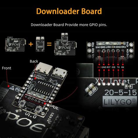 lilygo ttgo t internet poe esp32 ethernet adaptörü lan8720a geliştirme