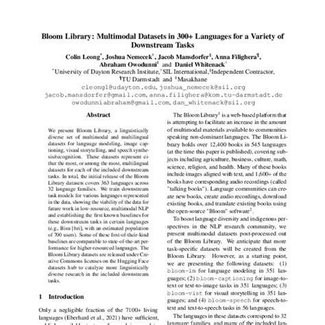 On Use Of Bloom Data For Research Bloom Sil Language Software Community