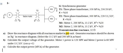 Solved G Synchronous Generator T1 Three Phase Transformer