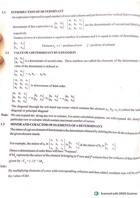 Solution Determinant Maths Studypool