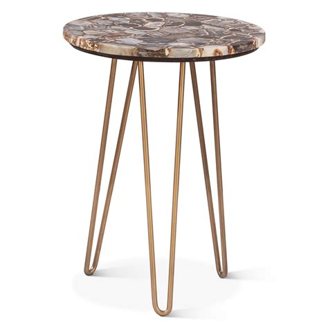 Calico 17 Side Table In Stone Agate With Iron Base Domaci