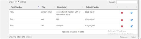 Typescript Datatable Is Showing No Data Available In The Table Even Though The Rows Are