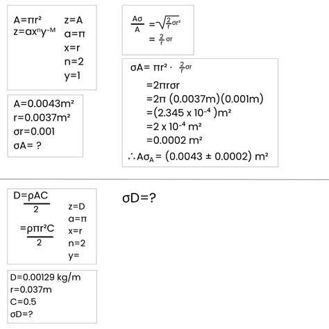 Solved If the answer for the error propagation of A σA is Chegg