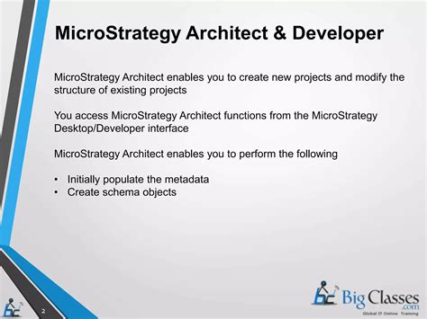 Microstrategy Architect And Developer Ppt