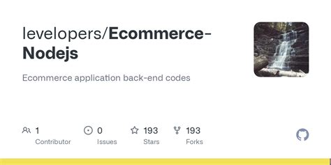 GitHub Levelopers Ecommerce Nodejs Ecommerce Application Back End Codes