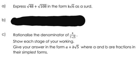 [igcse Numbers] How To Express Surds R Homeworkhelp