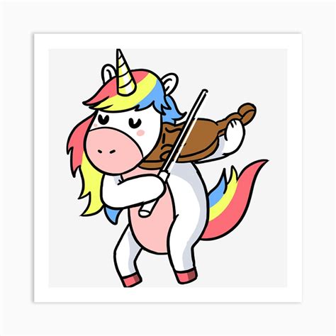 Unicorn Playing Violin For Violin Player New Art Print By Firmanart Fy