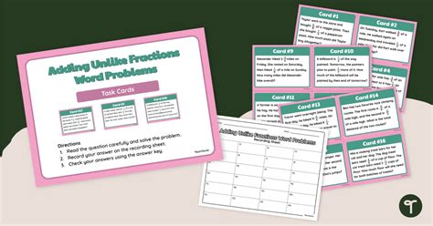 Adding And Subtracting Fractions With Unlike Denominators Word Problems
