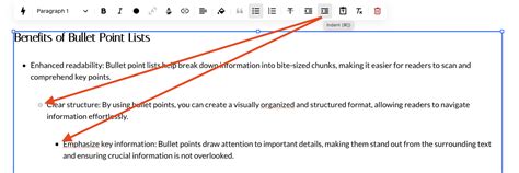 Creating Sub Level Bullet Points On Squarespace