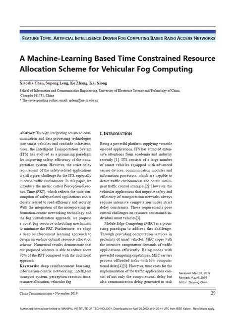 A Machine Learning Based Time Constrained Resource Allocation Scheme