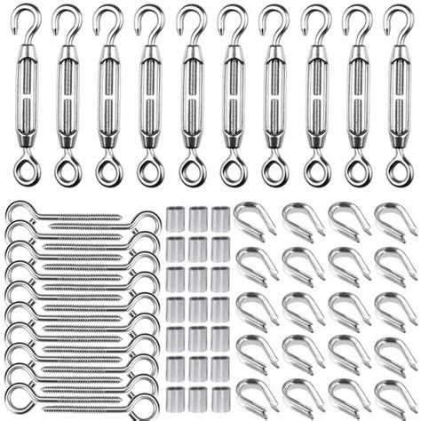 Egoods Spanschroef Draadspanner Kit Voor 3mm Kabel Rvs Kabelspanner