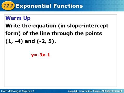 12 2 Exponential Functions Warm Up Lesson Presentation