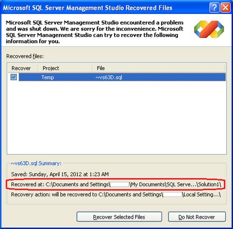 Recover Unsaved Queries After SSMS Crash Or PC Restart SQLErudition