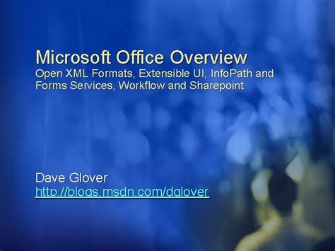 Microsoft Office Overview Open Xml Formats Extensible Ui