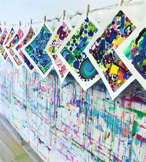 Layered Abstract Paintings with Kid | Elementary art projects, Abstract ...