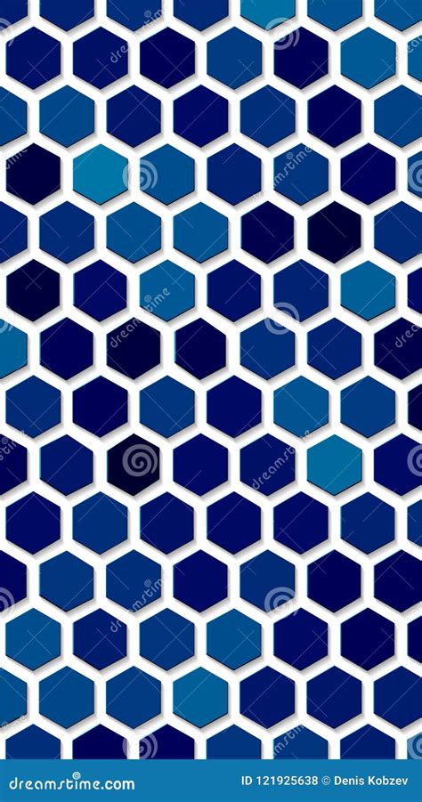 Blue Hexagon Vector Texture Hexagonal Grid Repeat Pattern Stock Vector Illustration Of Prism