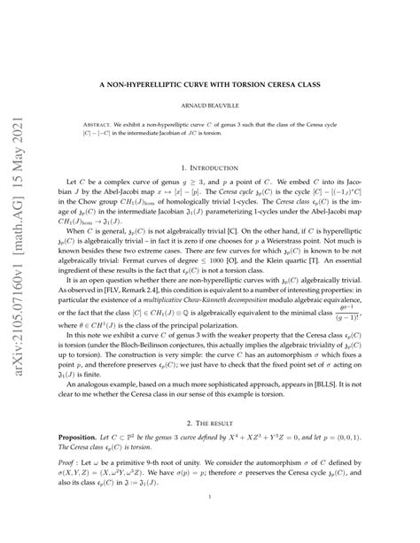 Pdf A Non Hyperelliptic Curve With Torsion Ceresa Class