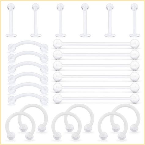 Hoeudjo Clear Cartilage Earring 16g 14g Piercing Retainers Flexible