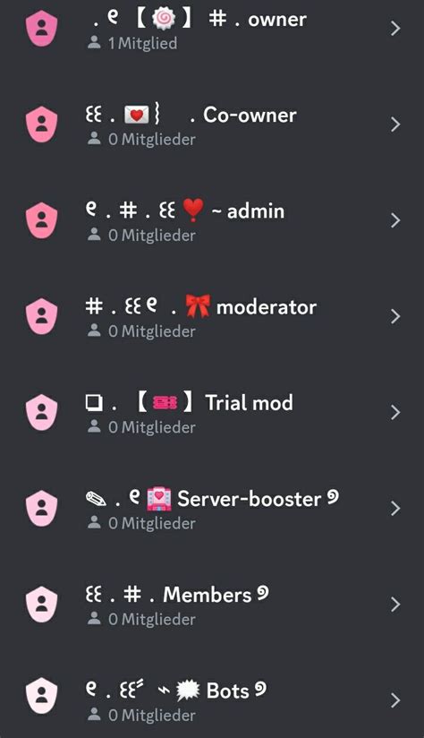 🎫 Pink Server Roles Discord Server Role Ideas Discord